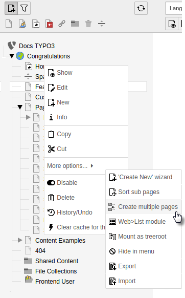 Creating Multiple Pages — Tutorial for Editors main documentation Creating Multiple Pages — Tutorial for Editors main documentation